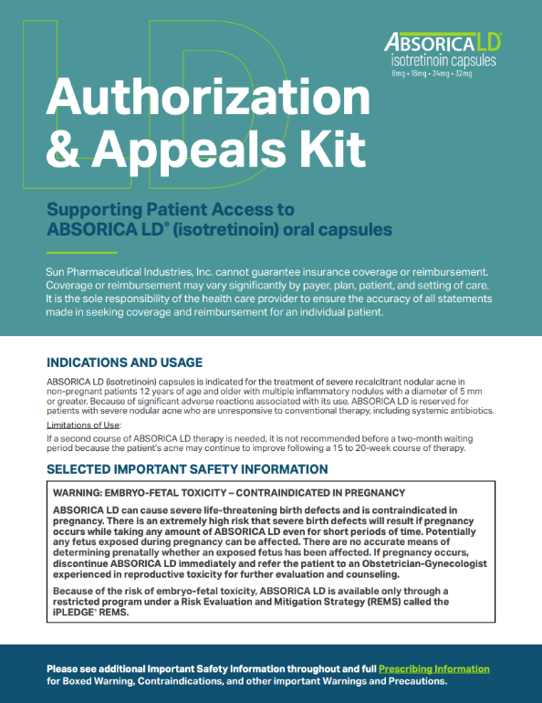 Access & Affordability | ABSORICA LD® (isotretinoin)